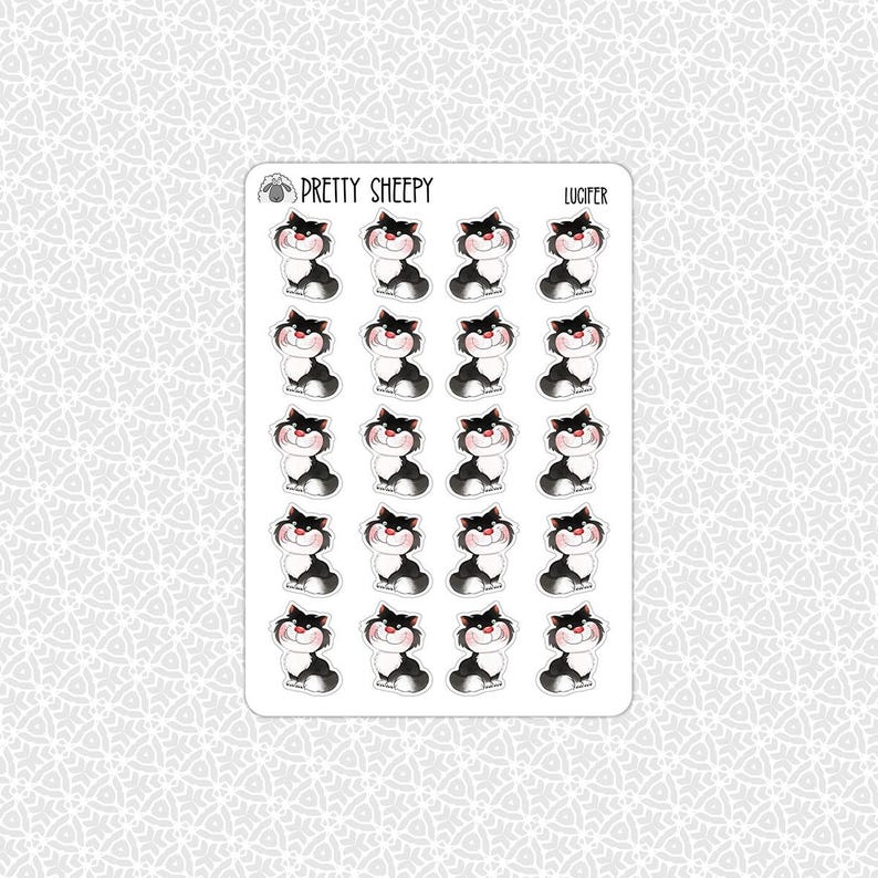Sticker Sheet Lucifer Stickers | Cinderella Gift Party Favors Planner ...