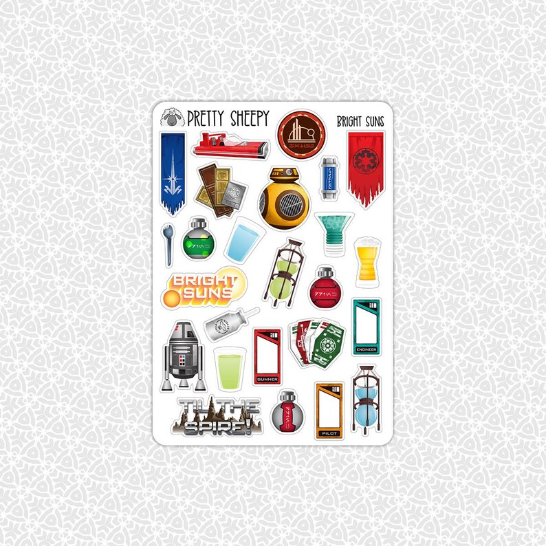 Sticker Sheet Bright Suns Stickers | Star Wars Disney Gift Planner ...