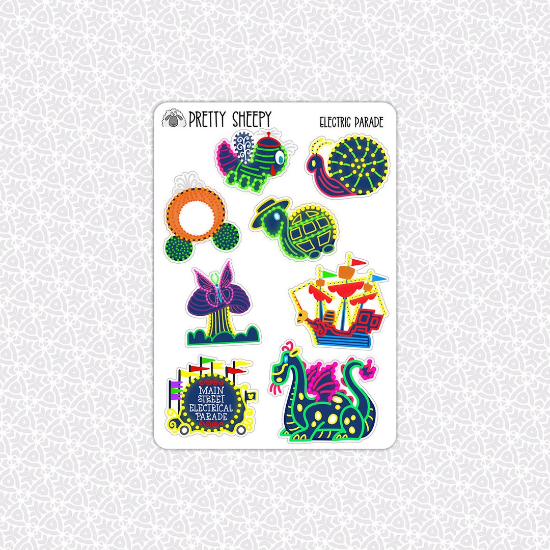 Sticker Sheet Electric Parade Stickers | Gift Party Favors Planner ...