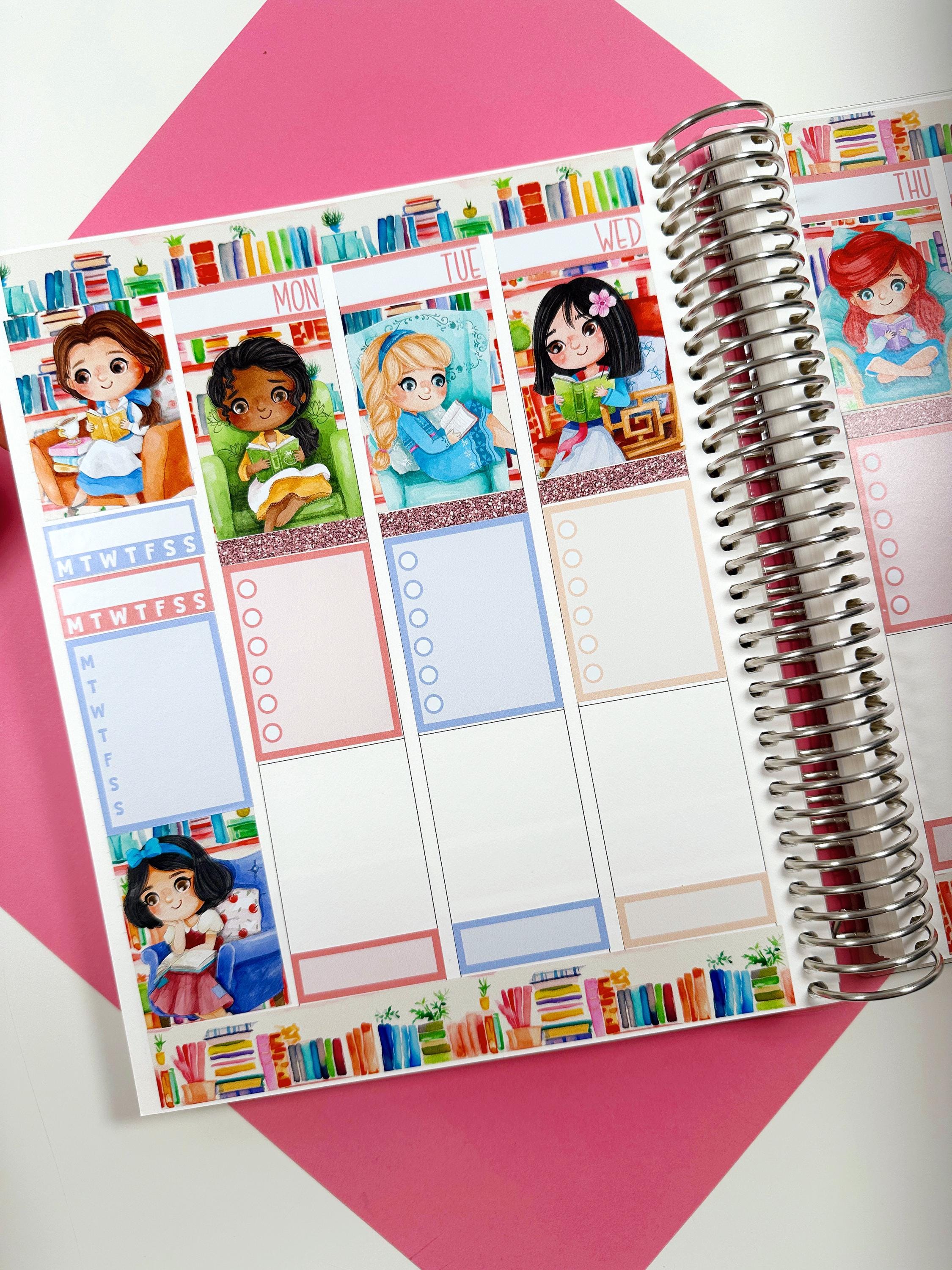 Planner Stickers Bookworm Princesses | Cozy Bookish Book-lover Weekly ...