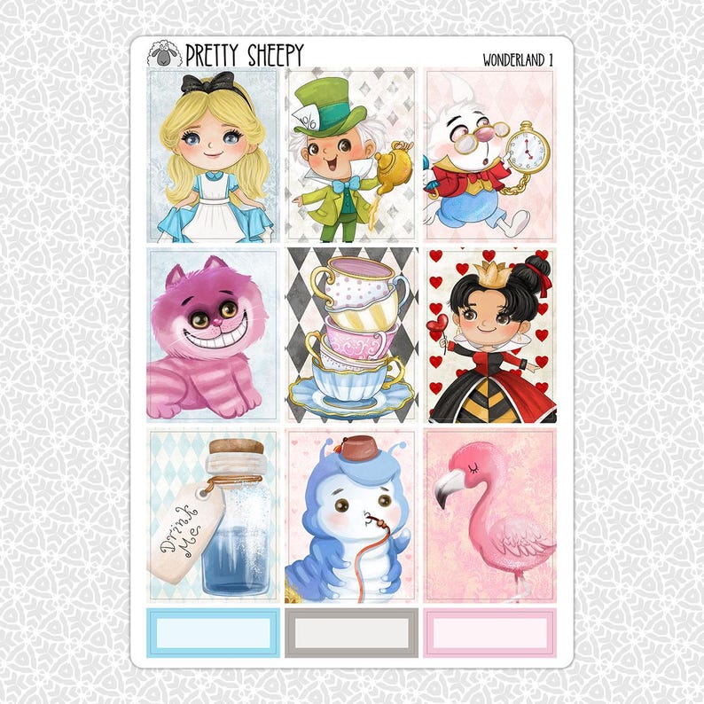 Planner Stickers Wonderland | Alice Weekly Planner Kit Functional ...
