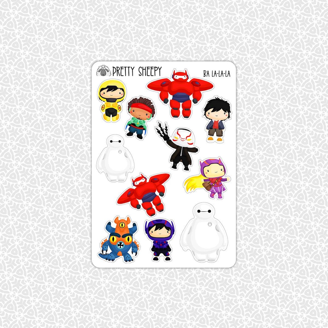 Sticker Sheet Ba La-la-la Stickers | Baymax Gift Party Favors Planner ...