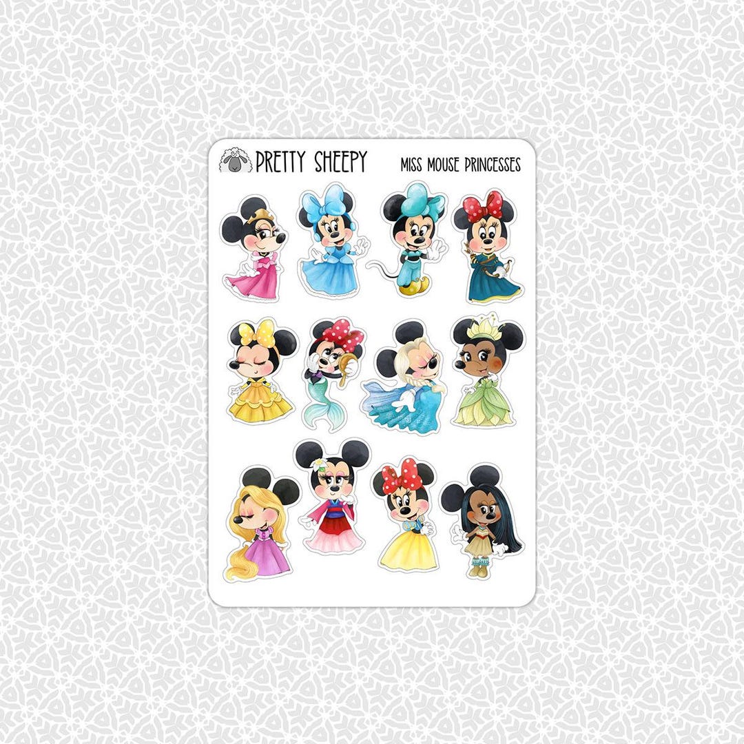 Miss Mouse Princesses Stickers Minnie Planner Planning Bullet Journal ...