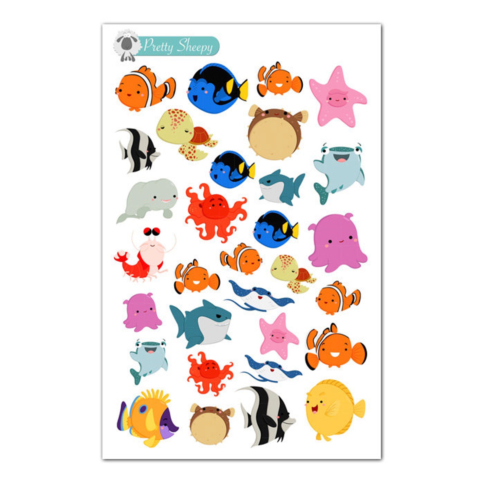 Nemo & Friends Stickers Finding Nemo/Finding Dory | Etsy