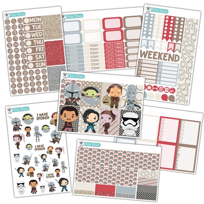 Sticker sheet cute Emoji Blitz Bounty Hunters Disney stickers Star Wars ...