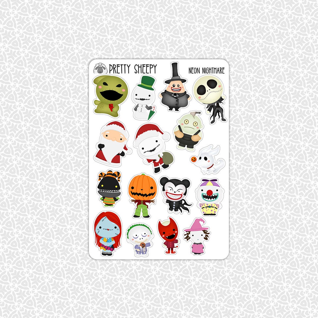 Neon Nightmare Stickers Nightmare Before Christmas Planner Stickers ...