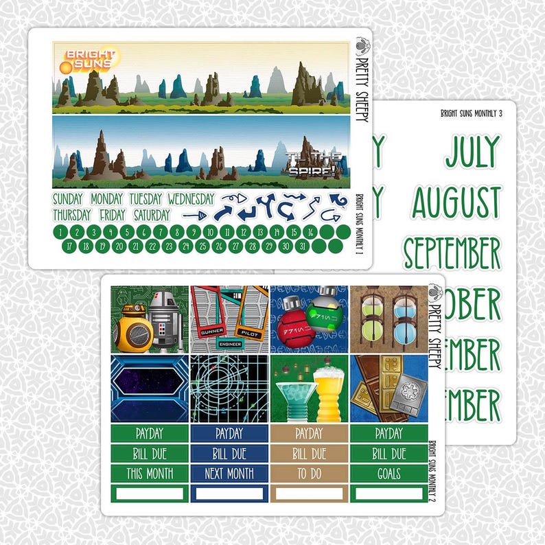 Monthly Planner Stickers Bright Suns | Star Wars Galaxy's Edge Disney ...