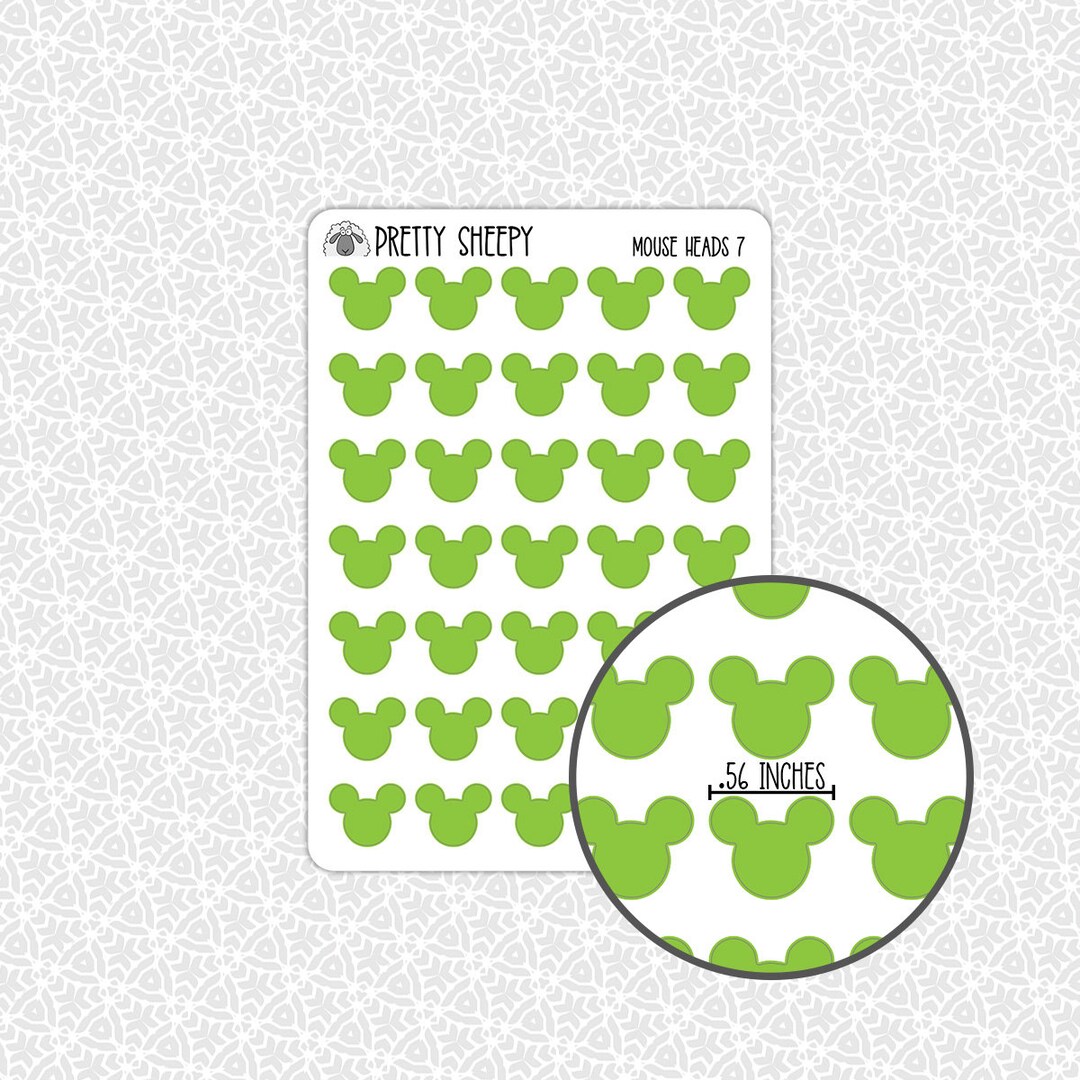 Mouse Head Stickers 7 Disney Stickers Mickey Head Stickers - Etsy
