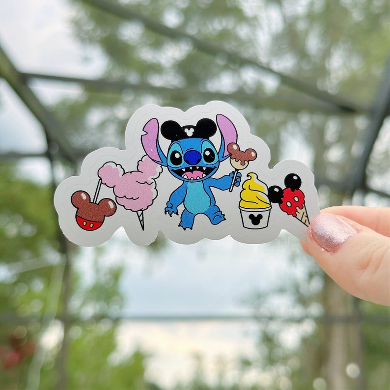 Die Cut Sticker Stitch Snacks | Disney Easy Peel Premium Vinyl Sticker ...