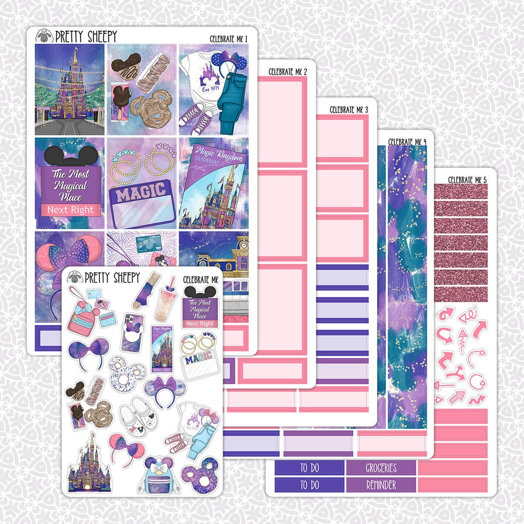 Celebrate MK Planner Stickers | Disney Planner Stickers Magic Kingdom ...
