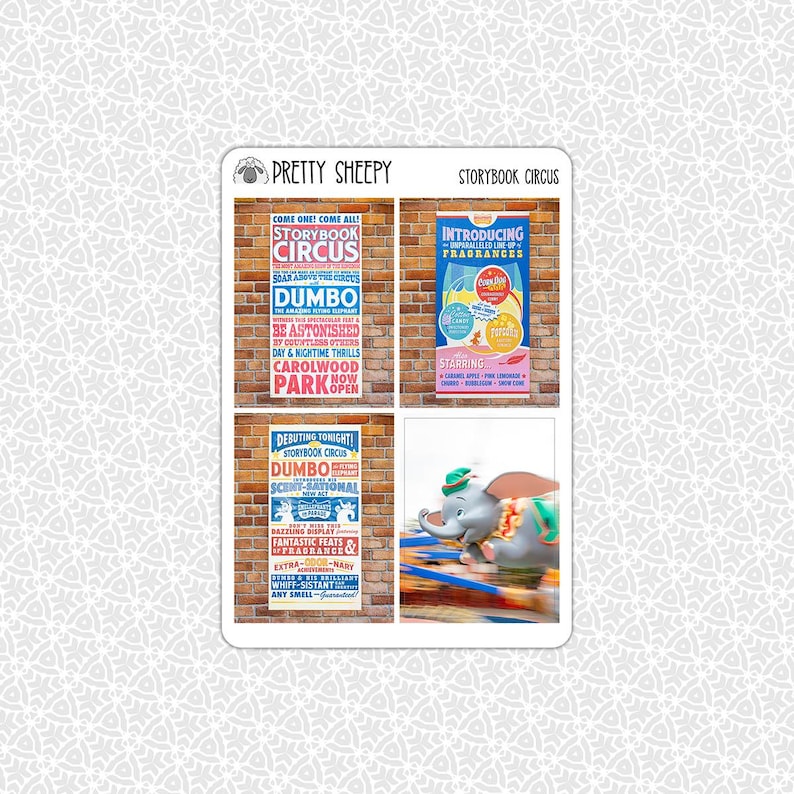 Sticker Sheet WDW Photo Stickers | Full Boxes Parks Trip Planner Magic ...