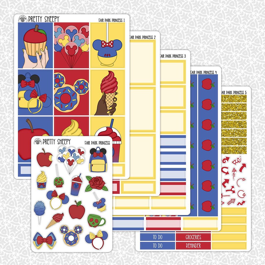 Planner Stickers Fair Park Princess | Snow White Cute Weekly Planner ...