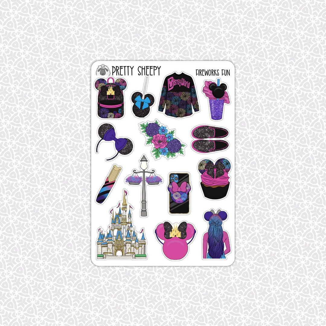 Sticker Sheet Fireworks Fun Stickers | Cute Gift Party Favors Planner ...