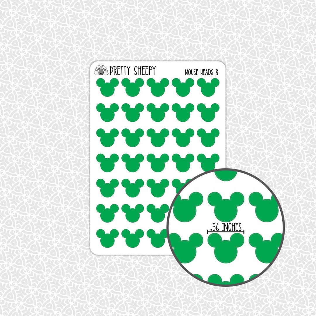 Mouse Head Stickers 8 Disney Stickers Mickey Head Stickers - Etsy