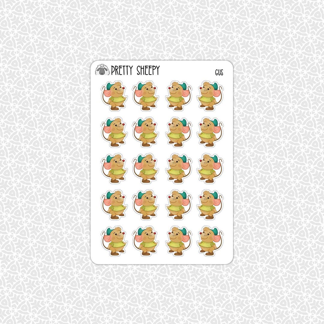 Sticker Sheet Gus Stickers | Cinderella Disney Gift Party Favors ...