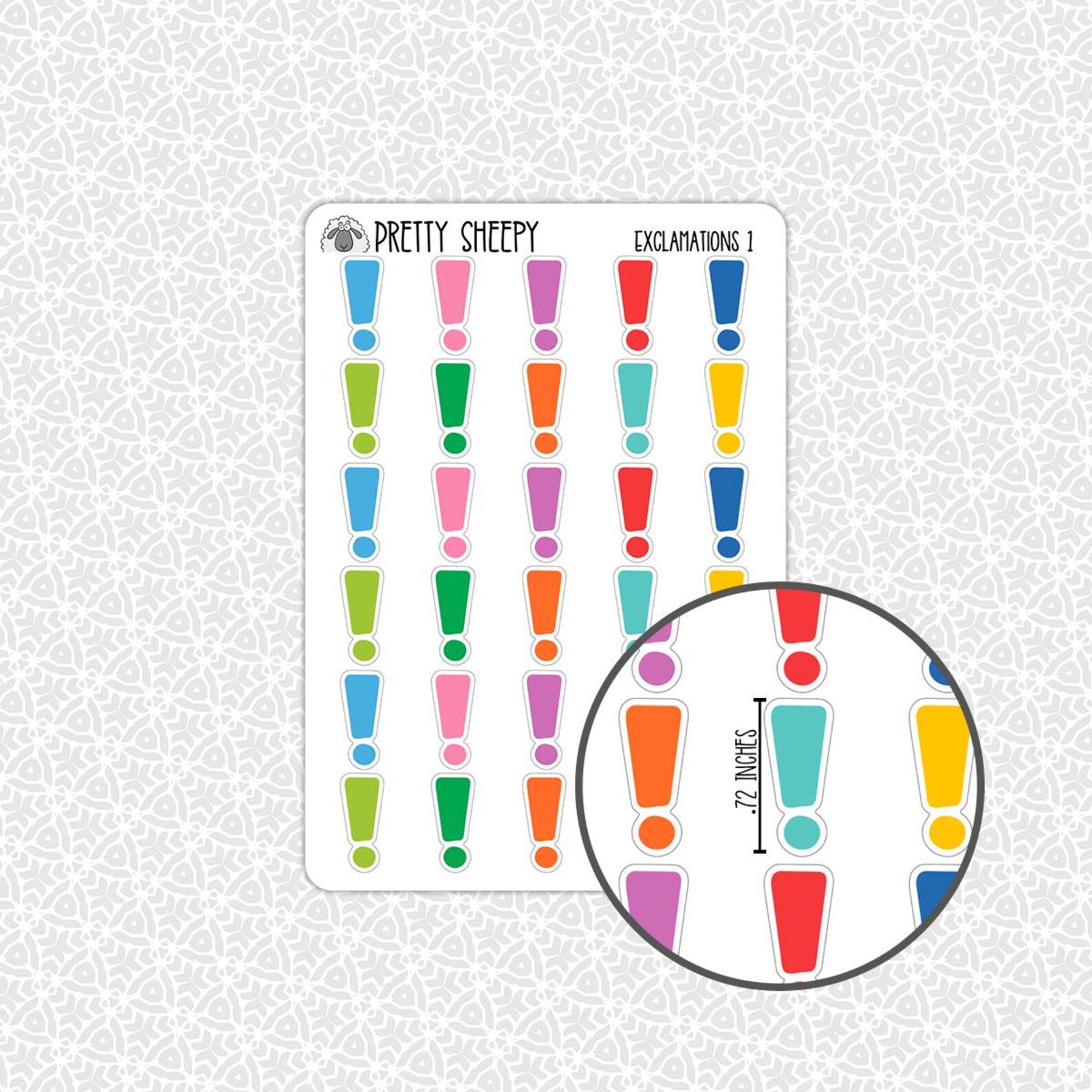 Sticker Sheet Exclamation Mark Stickers | Back to School Year Teacher ...