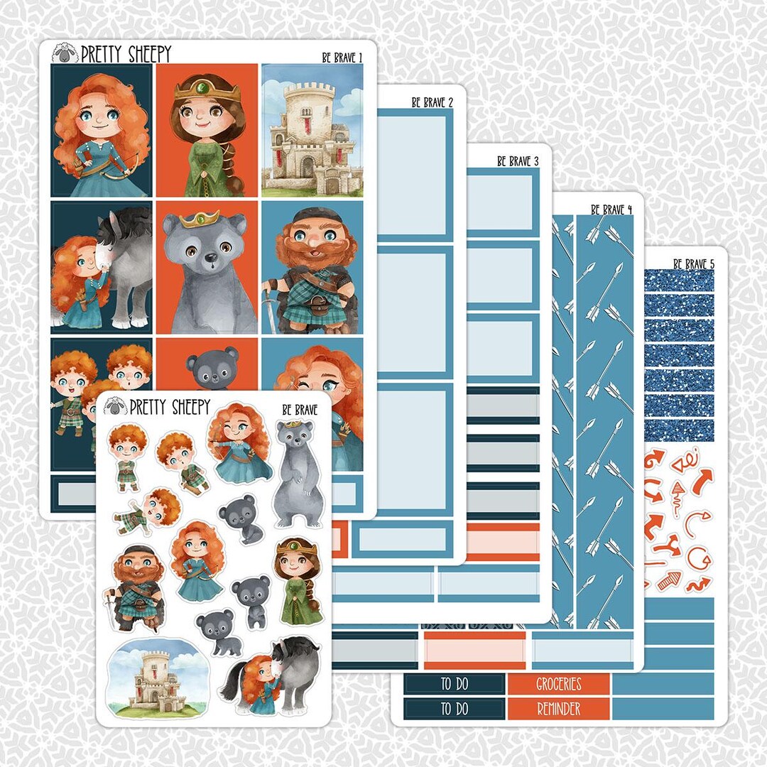 Planner Stickers Be Brave | Merida Weekly Planning Kit Functional ...