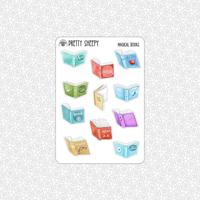 Sticker Sheet Magical Books Stickers | Cozy Bookish Reading Gift Party ...