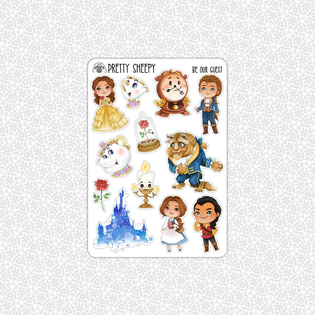 Be Our Guest Stickers | Beauty and the Beast Belle Disney Gift Party ...