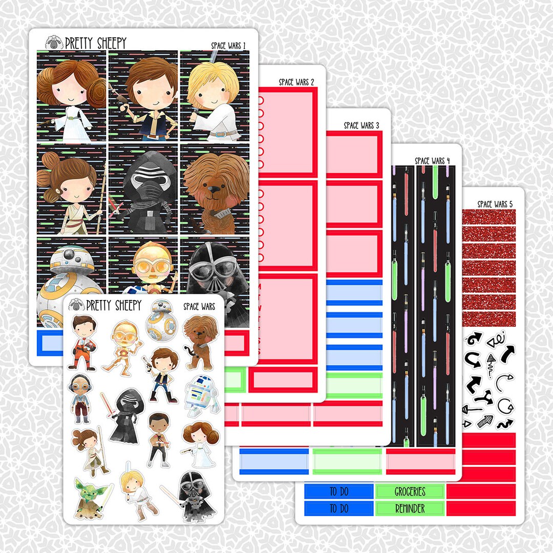 Planner Stickers Space Wars | Star Wars Weekly Kit Functional ...