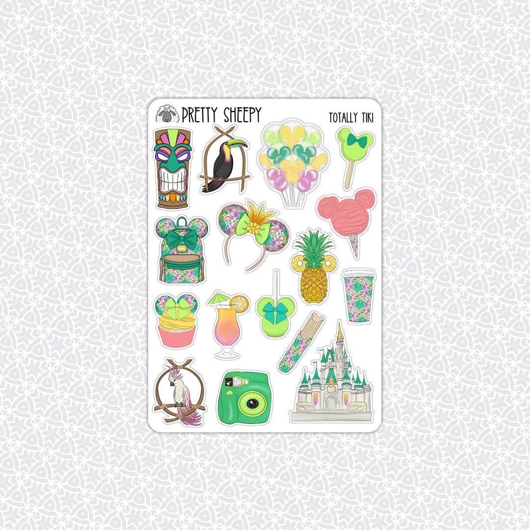 Totally Tiki Stickers Planning Bullet Journal Scrapbook Pretty Sheepy ...