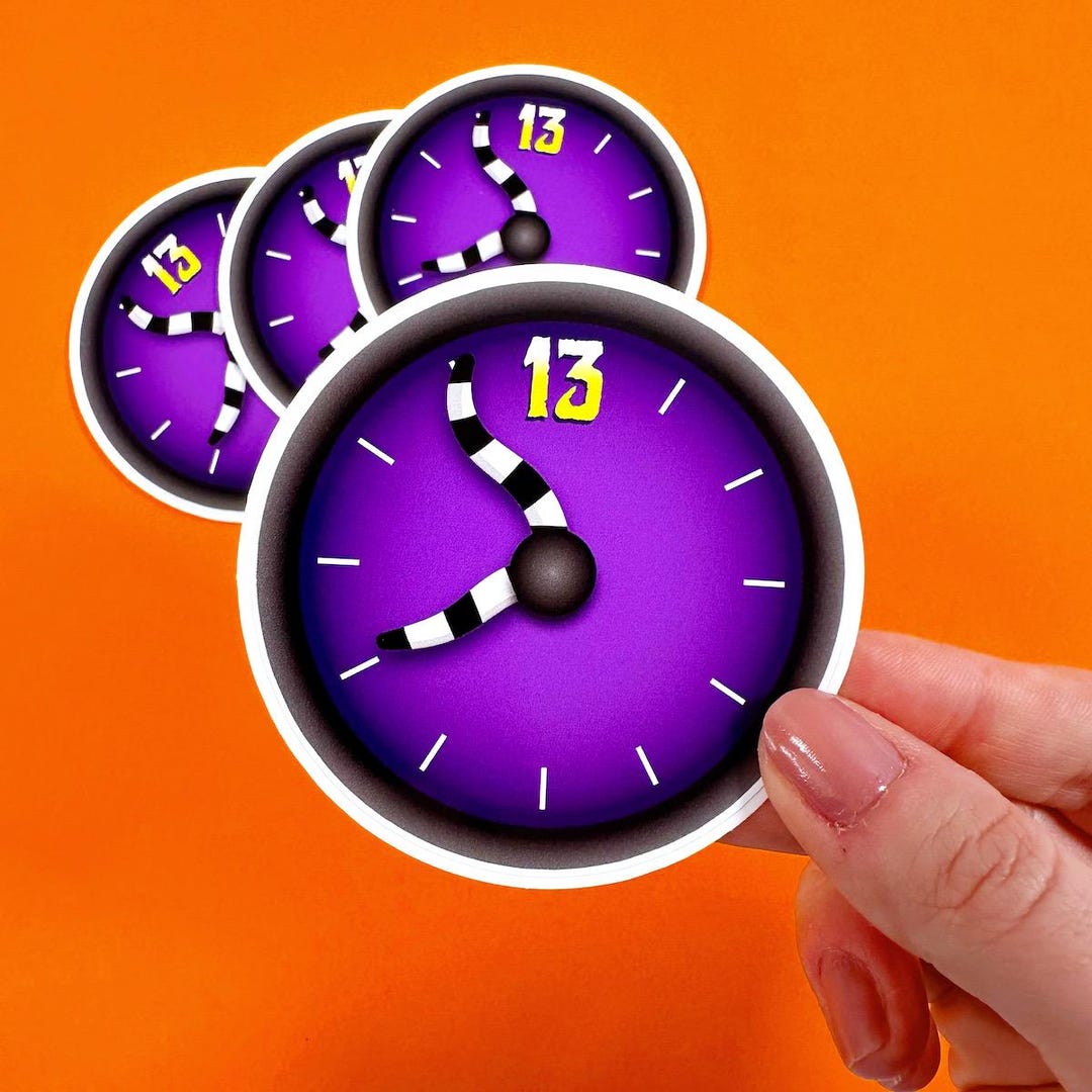 HM Clock Sticker Easy Peel Premium Vinyl Die Cut Sticker Water Bottle ...