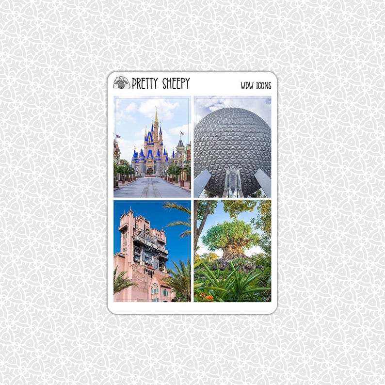 Sticker Sheet WDW Photo Stickers | Full Boxes Parks Trip Planner Magic ...