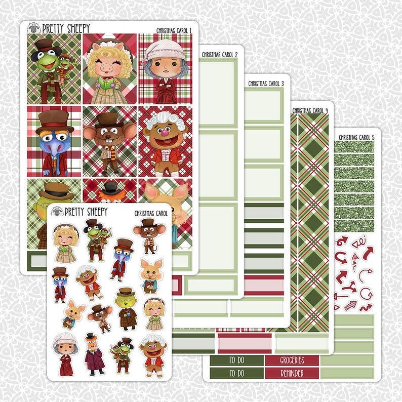 Planner Stickers Christmas Carol | Disney Weekly Planner Kit Functional ...