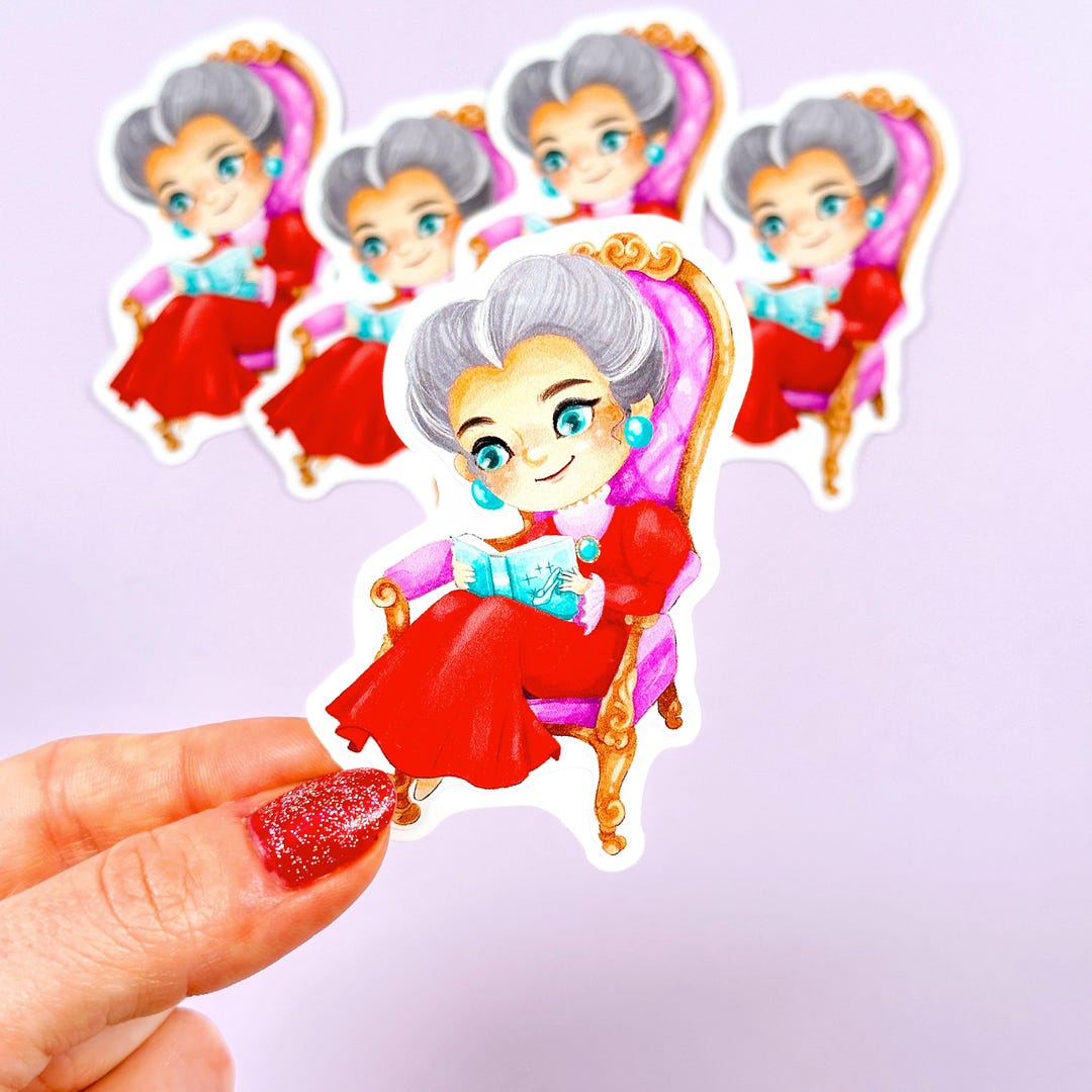 Bookworm Lady Tremaine Sticker Easy Peel Premium Vinyl Die Cut Sticker ...