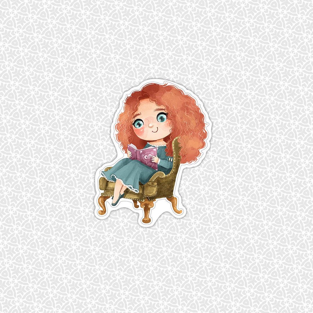 Bookworm Merida Sticker Easy Peel Premium Vinyl Die Cut Sticker Bookish ...