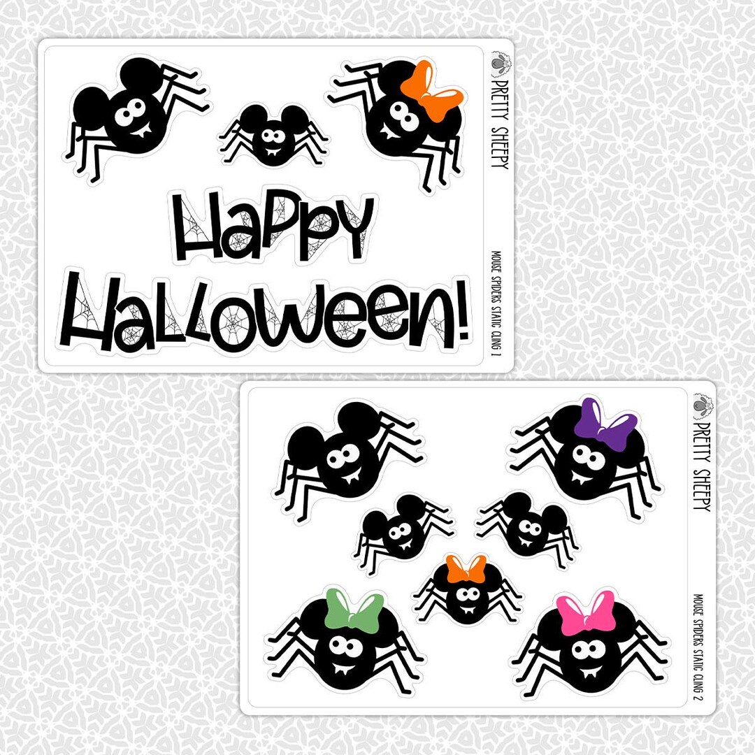 Mouse Spiders Halloween Static Cling Set Pretty Sheepy - Etsy