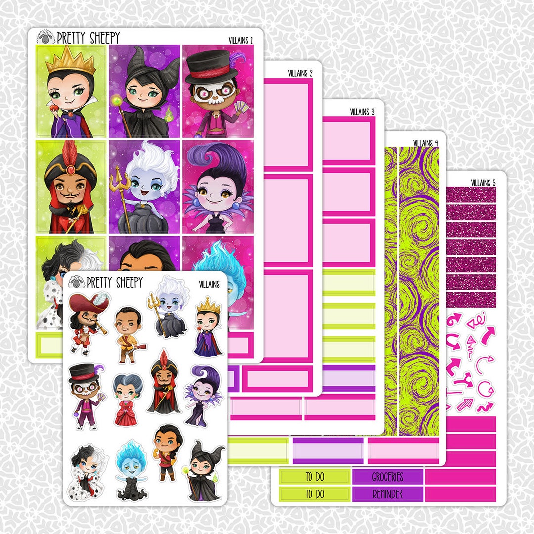 Planner Stickers Villains | Disney Planning Weekly Planning Kit ...