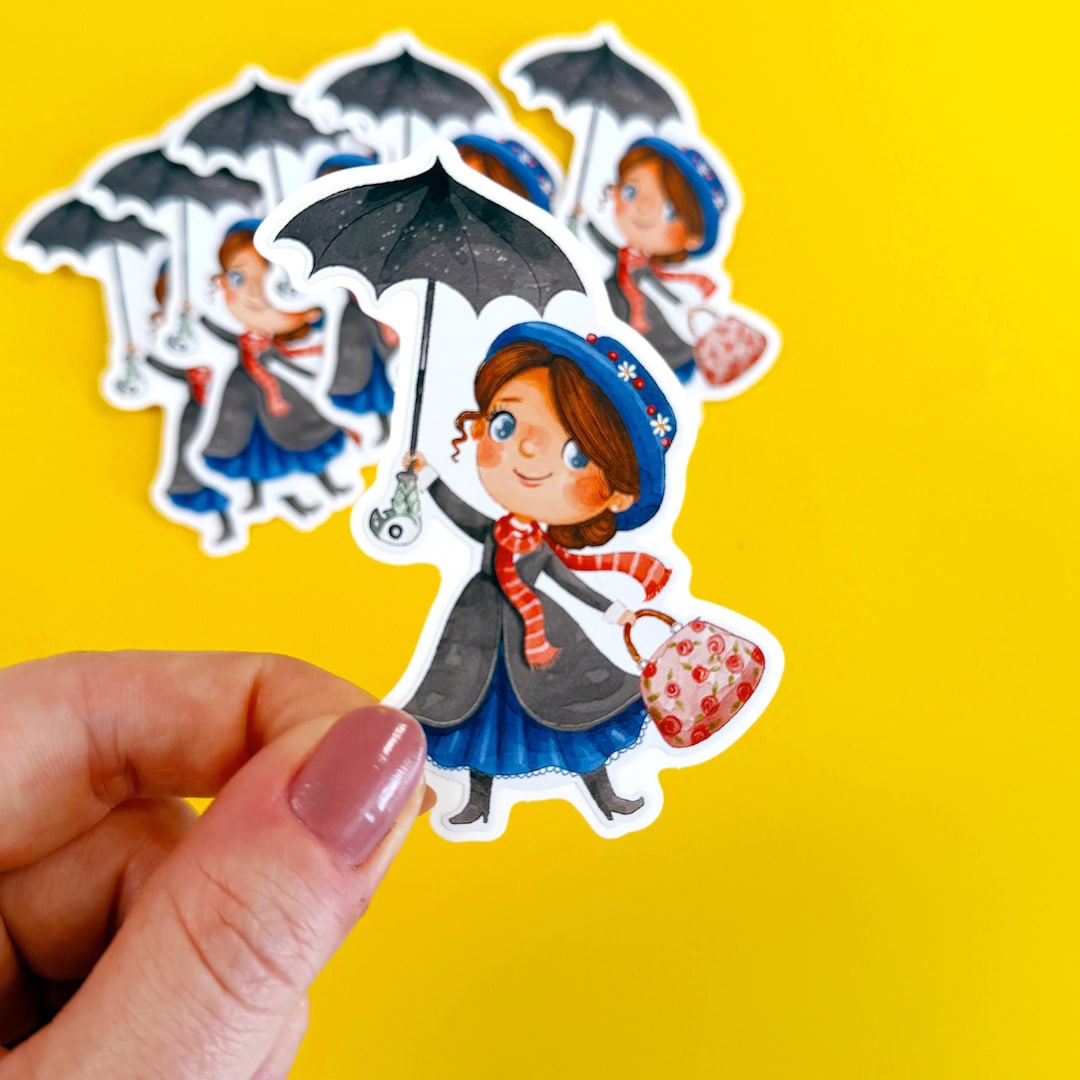 Poppins Sticker Easy Peel Premium Vinyl Die Cut Sticker Mary Poppins ...