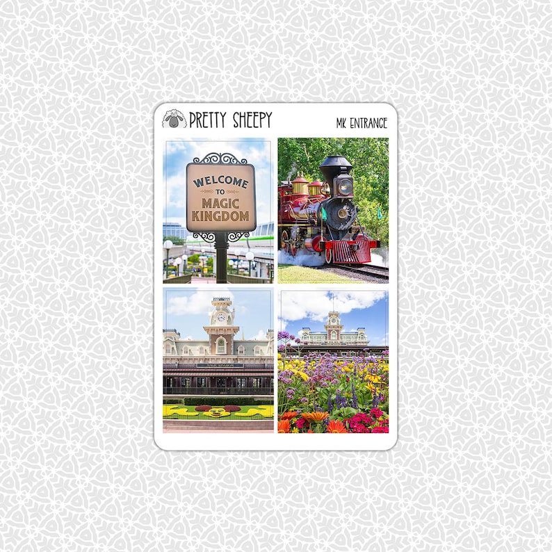 Sticker Sheet WDW Photo Stickers | Full Boxes Parks Trip Planner Magic ...