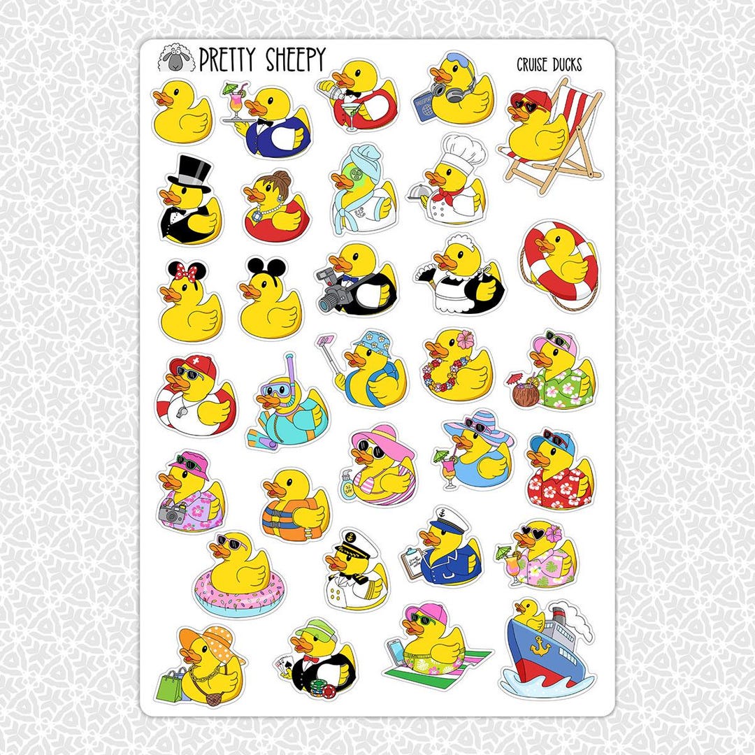 Sticker Sheet Cruise Ducks Stickers | Cruise Cruising Ducks Gift Party ...