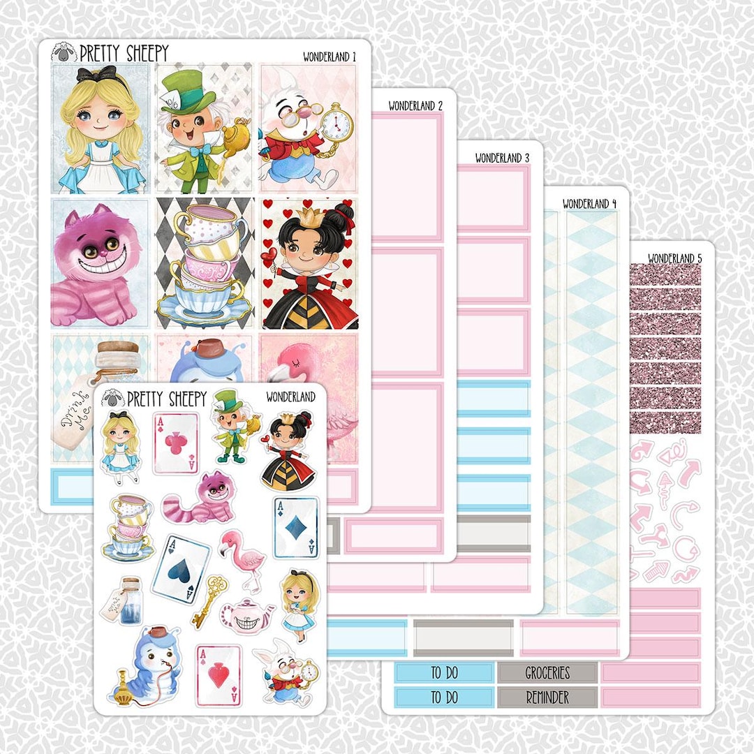 Planner Stickers Wonderland | Alice Weekly Planner Kit Functional ...
