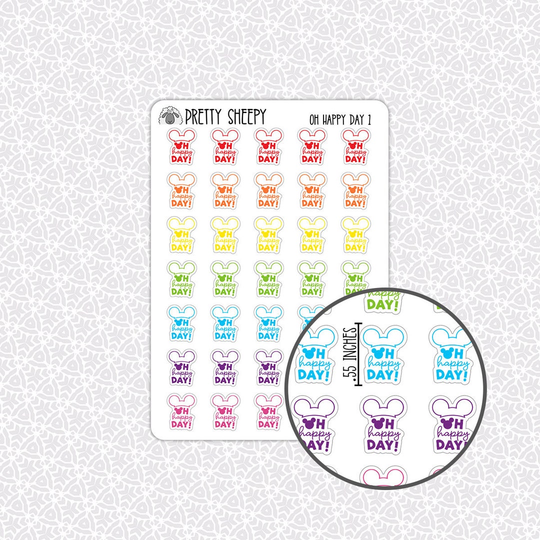 Oh Happy Day Rainbow Doodles Stickers Disney Planner Stickers Planning ...