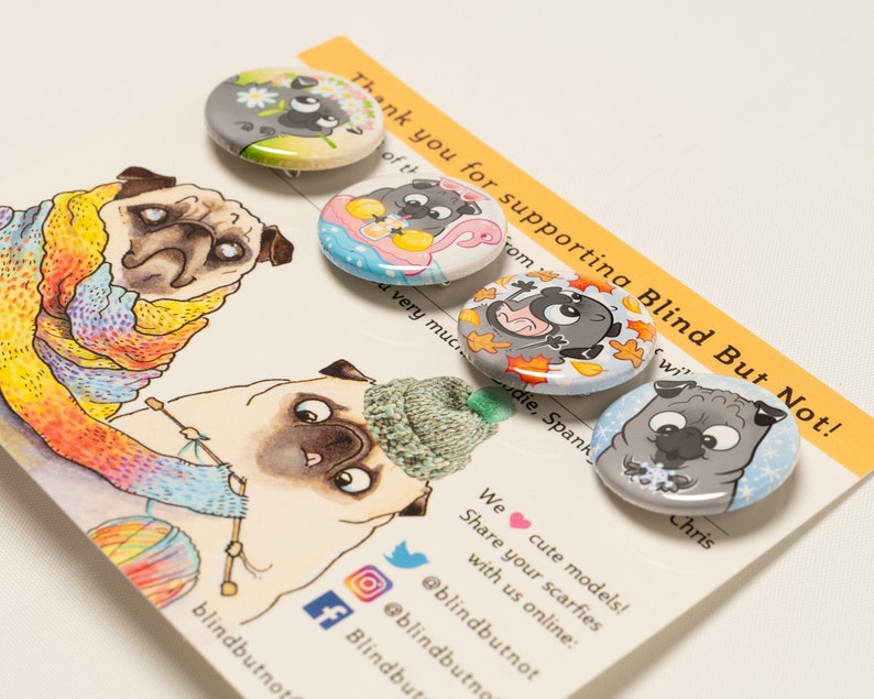 Blind but Not Custom "year of Inkpug Pins" - Etsy
