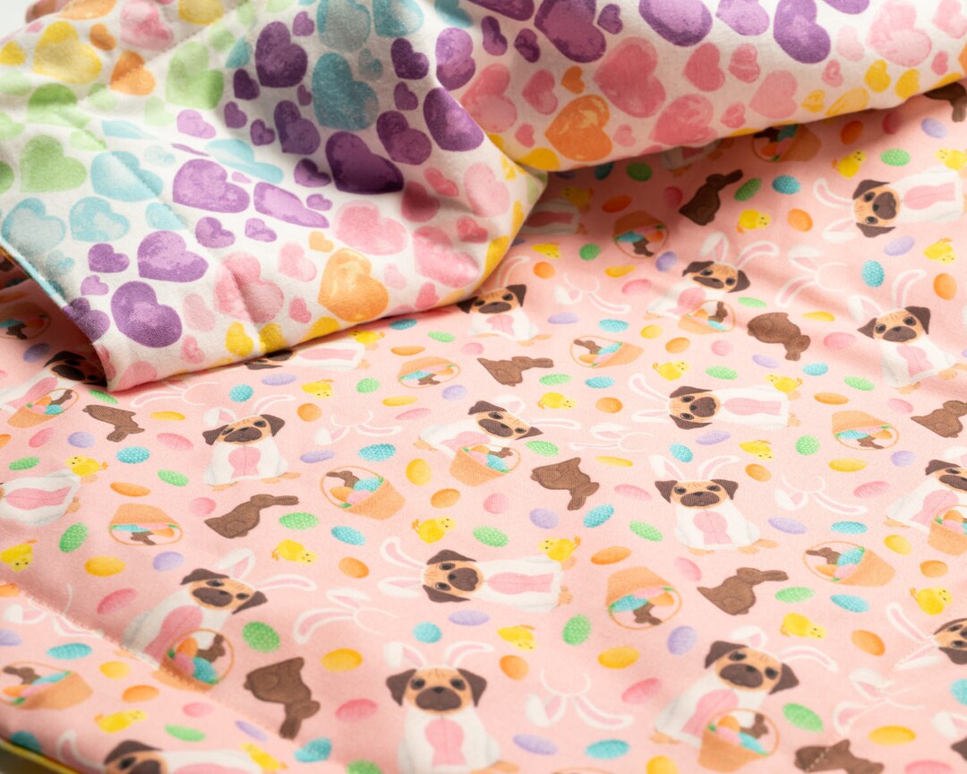 Easter Puggy Blind but Not Stroller Blanket With Hearts - Etsy UK