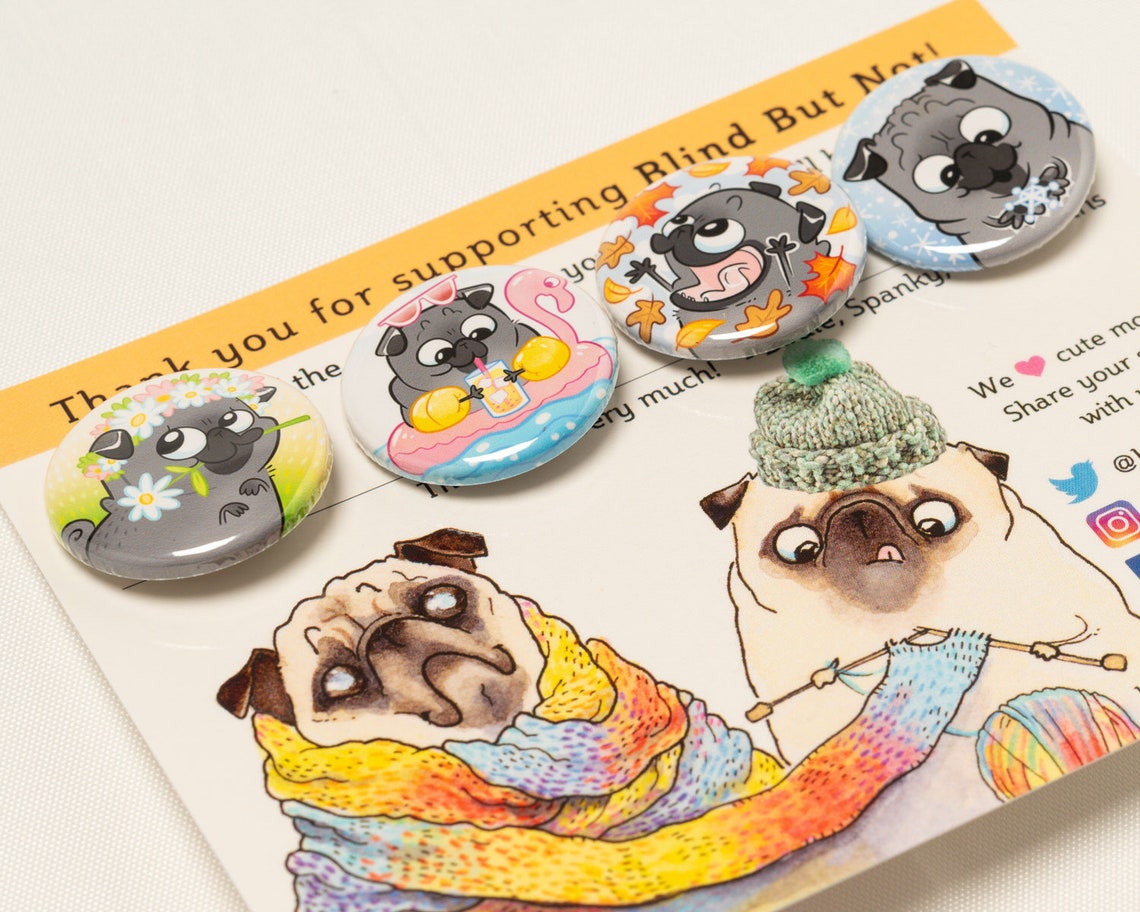 Blind but Not Custom "year of Inkpug Pins" - Etsy