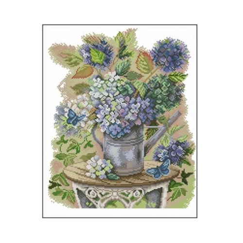 Blue Hydrangea Counted Cross Stitch Pattern - Etsy