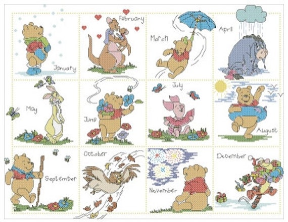 Winnie the Pooh and Friends Calendar From January to December - Etsy UK