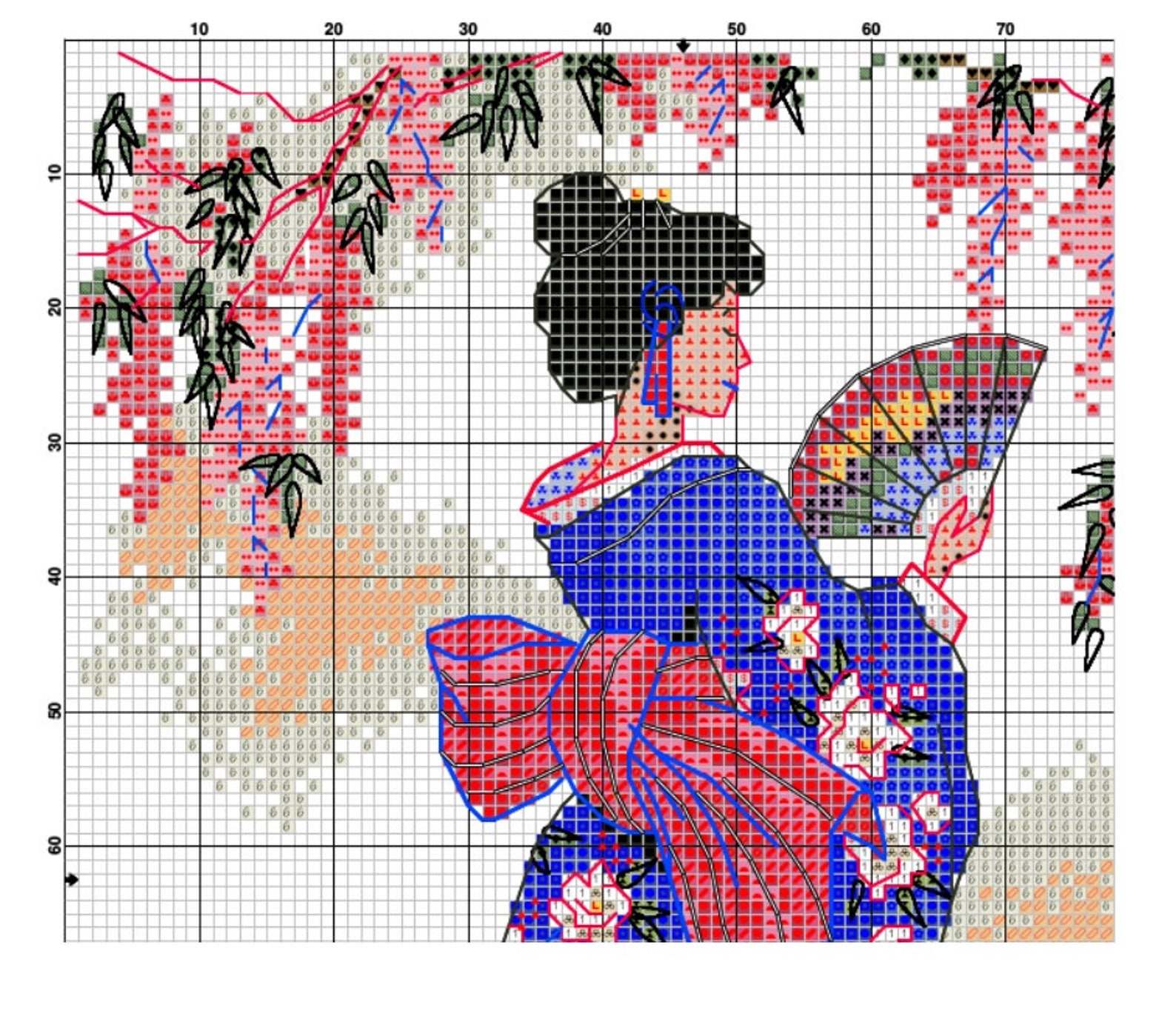 Elegant Japan Geisha Cross Stitch Pattern – Traditional Asian Design ...