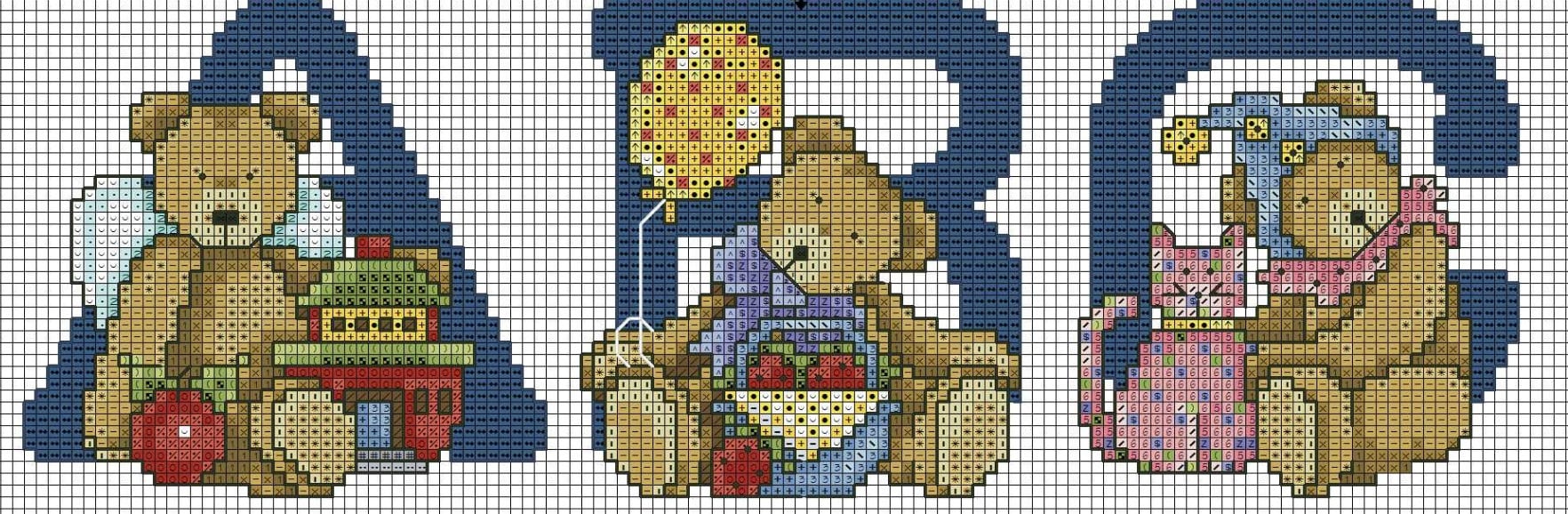 Nursery English Alphabet A-Z With Teddy Bear Cross Stitch Pattern ...