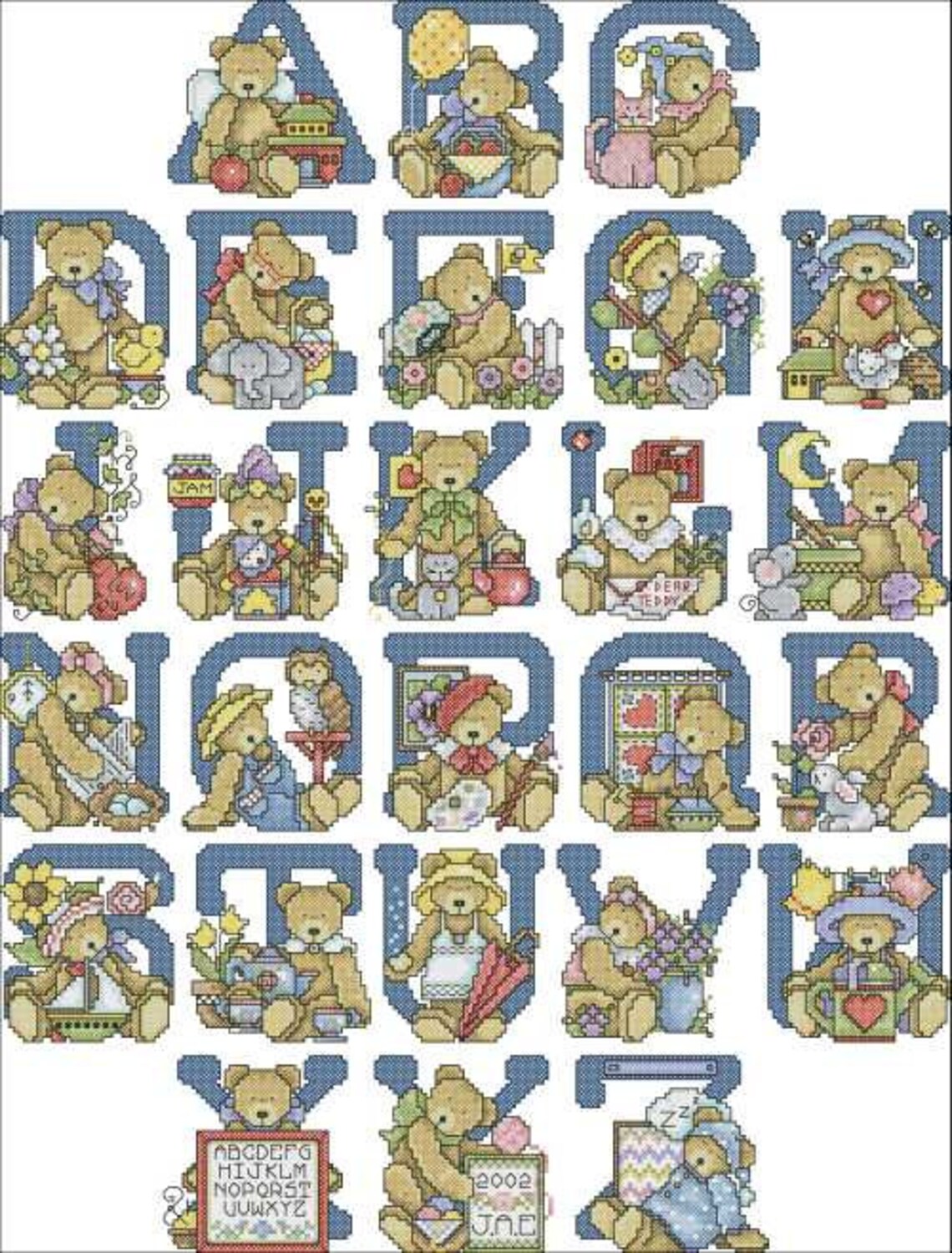 Nursery English Alphabet A-Z With Teddy Bear Choose Your Own - Etsy
