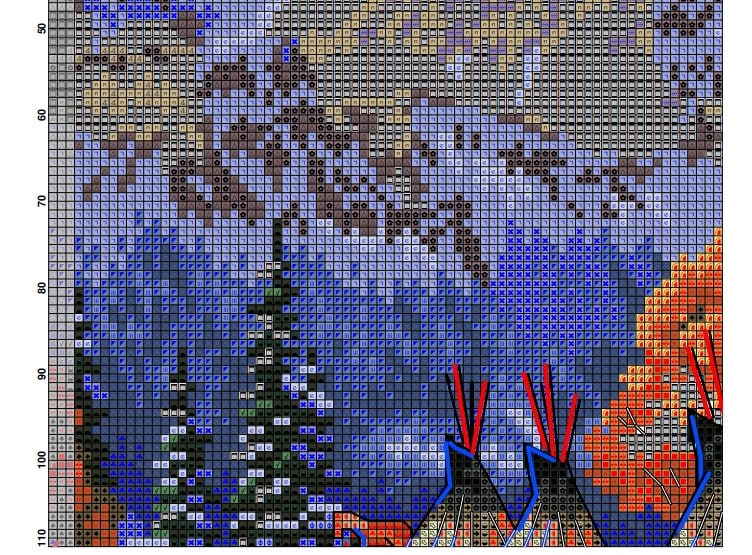 Early Winter Mountain Snow Cross Stitch Pattern Instant PDF Download - Etsy