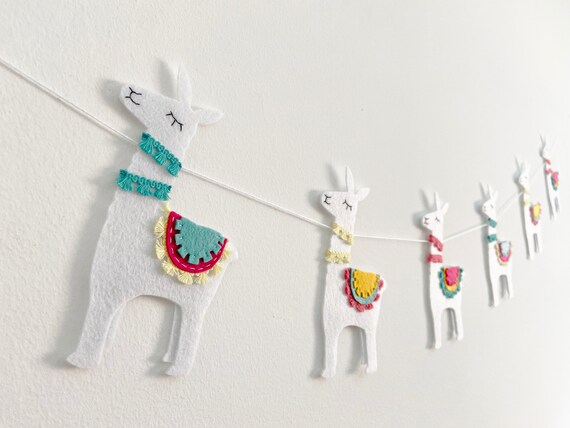 Llama Garland Fiesta Decor Lama Bedroom Nursery Decor Unisex | Etsy