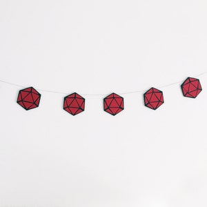 Dice Felt Garland D20 Critical Role Fail or Hit Tabletop Decor Dnd Geek ...