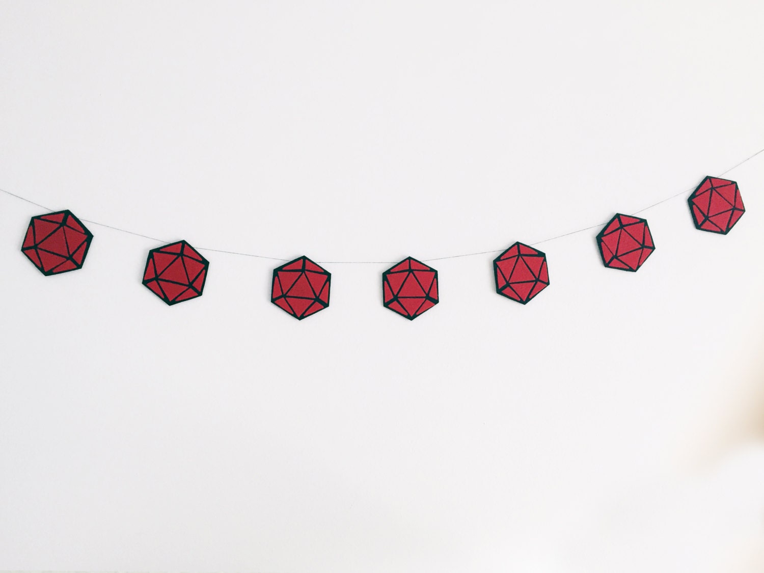 Dice Felt Garland D20 Critical Role Fail or Hit Tabletop Decor - Etsy