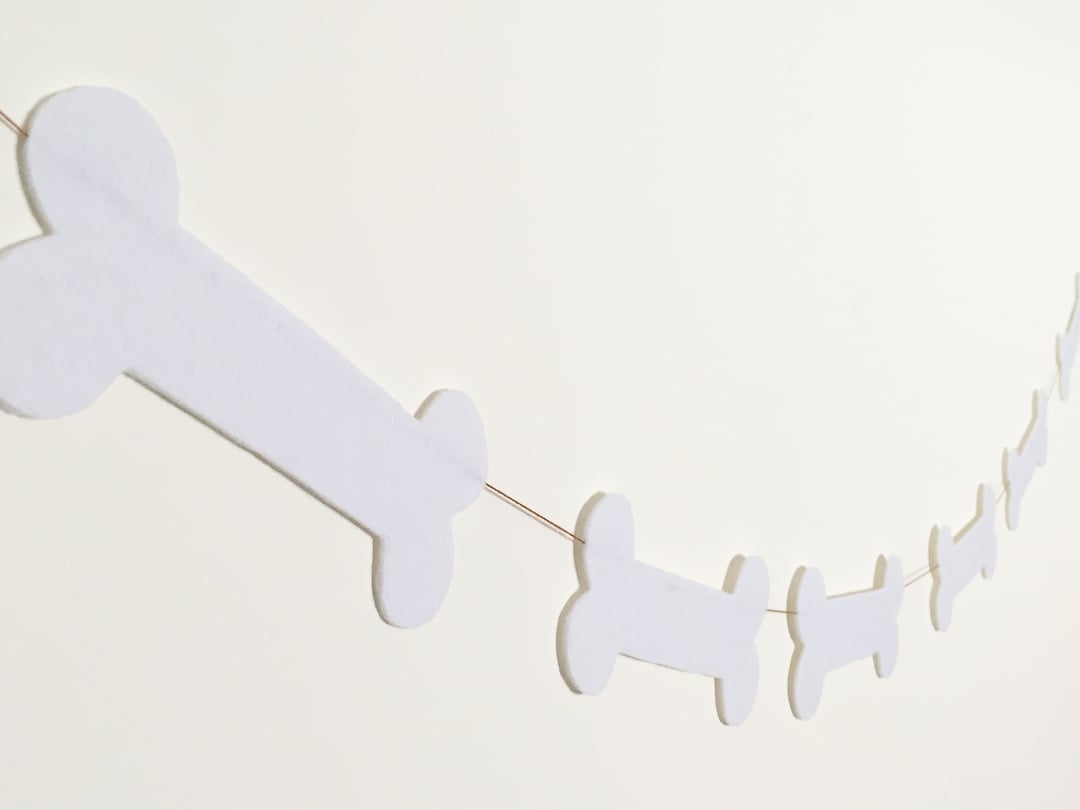 Bone Felt Garland First Birthday Party Banner Dog Puppy Bunting Kids ...